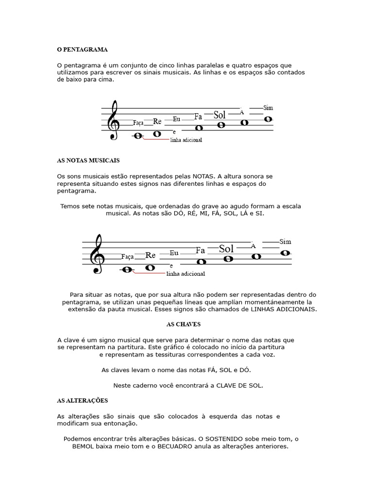 Guia Completo sobre o Pentagrama Musical | PDF | Musicologia ...