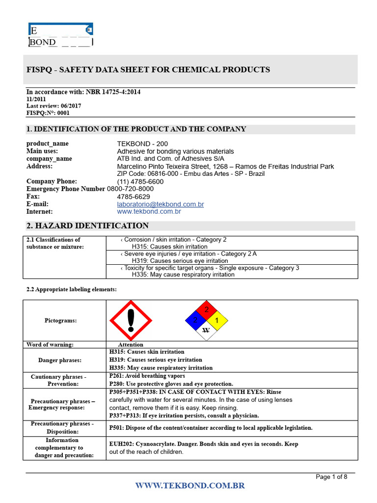 SDS - Safety Data Sheet | PDF | Toxicity | Firefighting