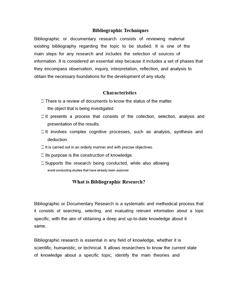 Essential Bibliographic Research Techniques | PDF | Bibliography ...