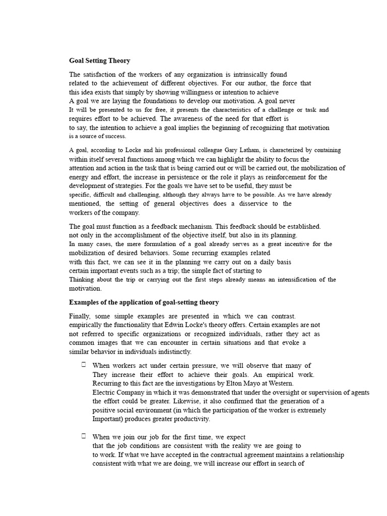 Understanding Goal Setting Theory | PDF | Goal | Goal Setting