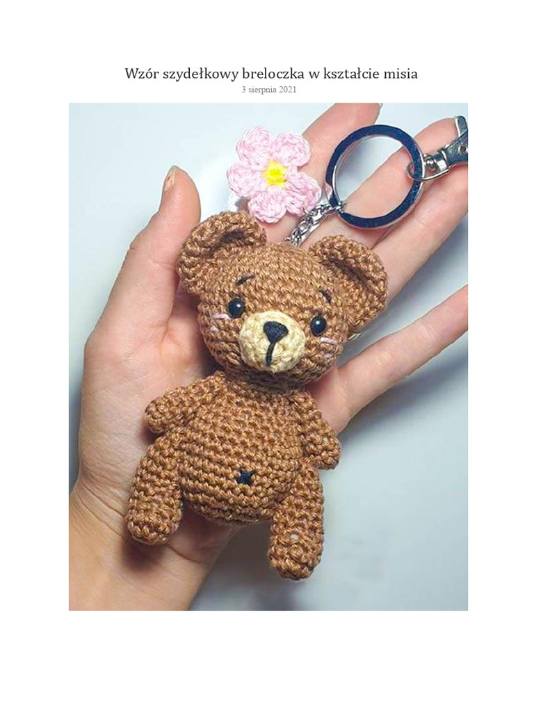 Szydełkowy Wzór Na Breloczek Misia Amigurumi | PDF