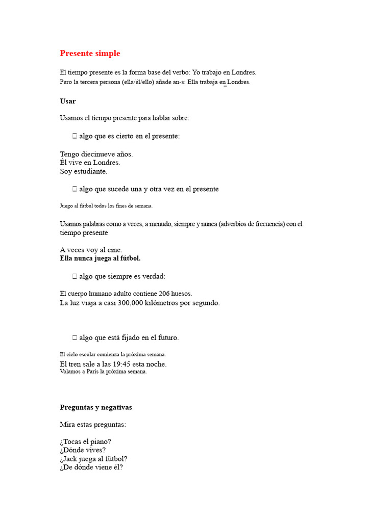Presente Simple Vs Presente Perfecto | PDF | Verbo