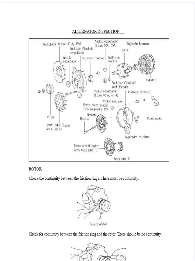 Inspection of The Alternator | PDF | Electrodynamics | Electrical Equipment