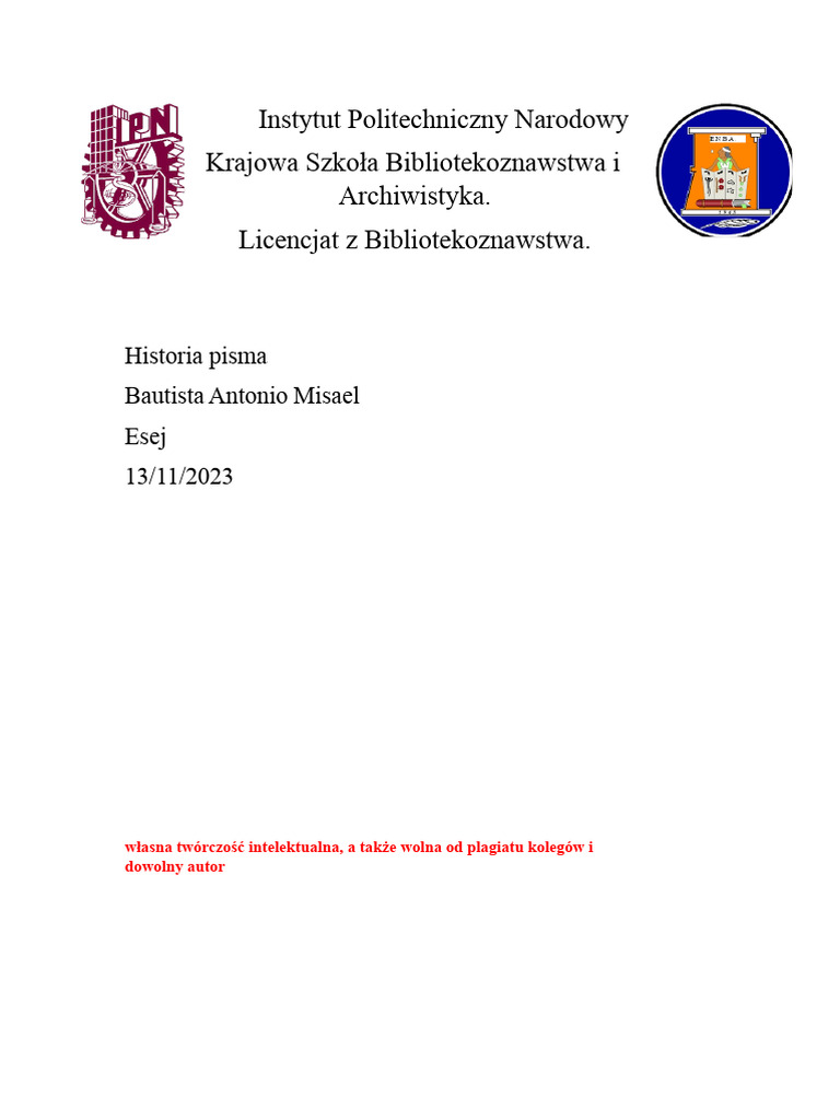 Historia Pisma | PDF