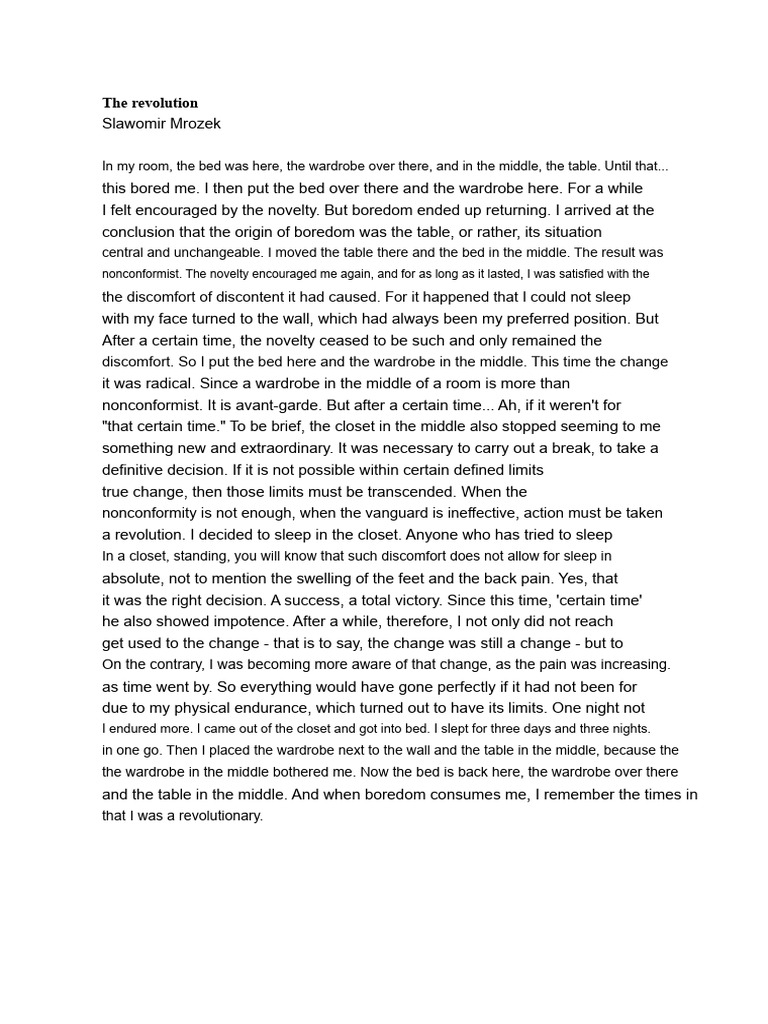 The Revolution. Mrozek | PDF