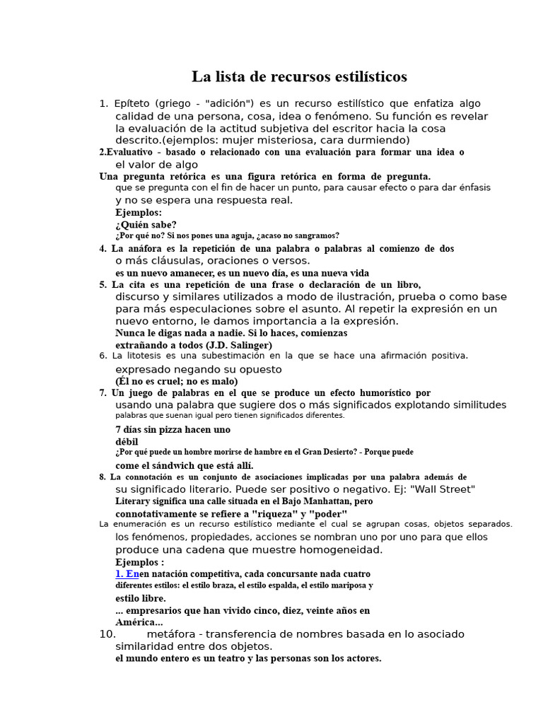 Recursos Estilísticos en la Escritura | PDF | Retórica
