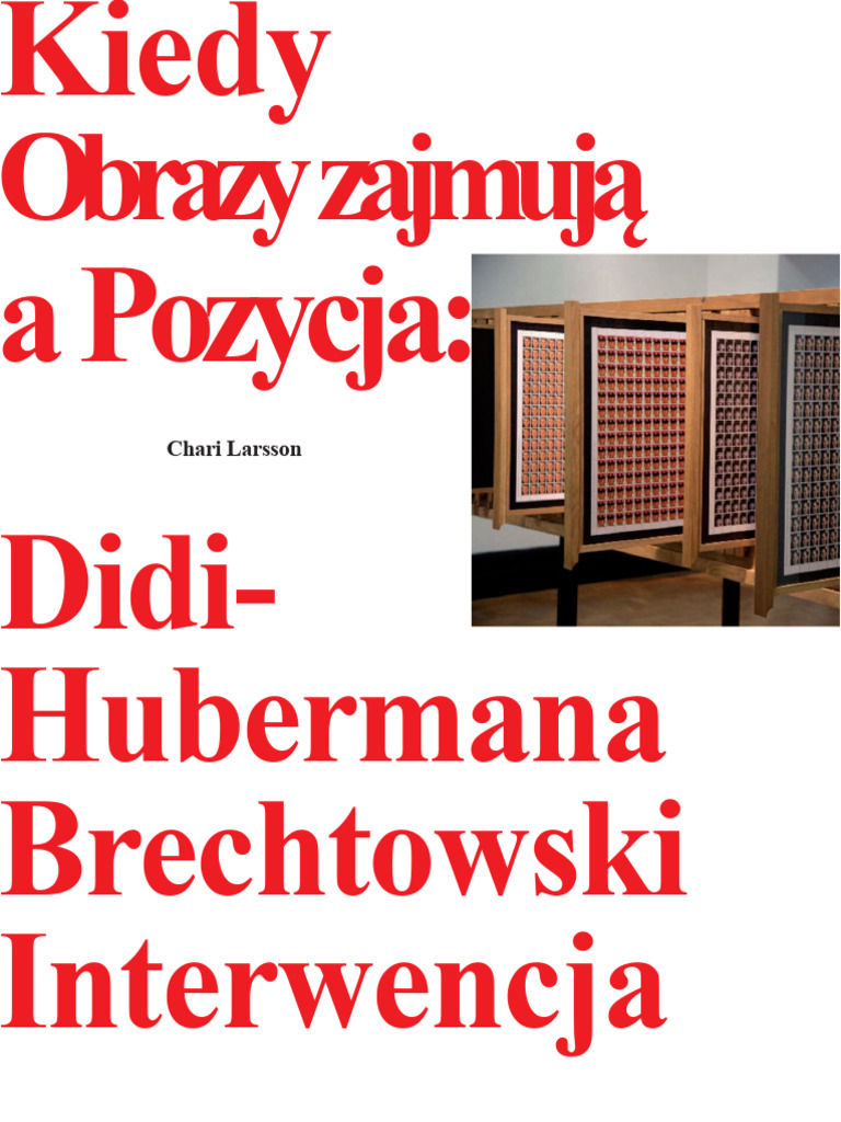 Kiedy Obrazy Zajmują Pozycję Didi-Huberma PDF | PDF