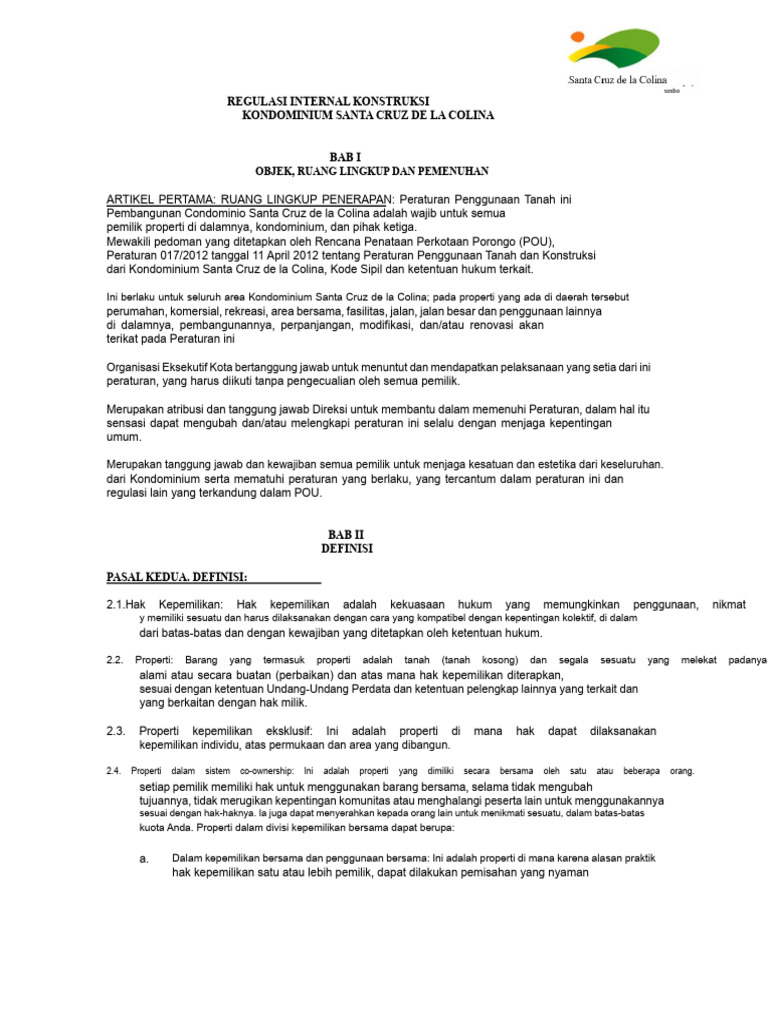 Peraturan Internal Konstruksi | PDF