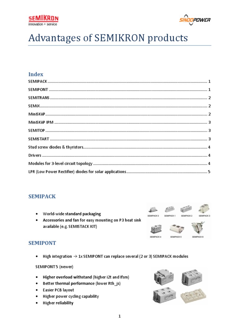 Advantages of SEMIKRON Products | PDF | Rectifier | Power Inverter