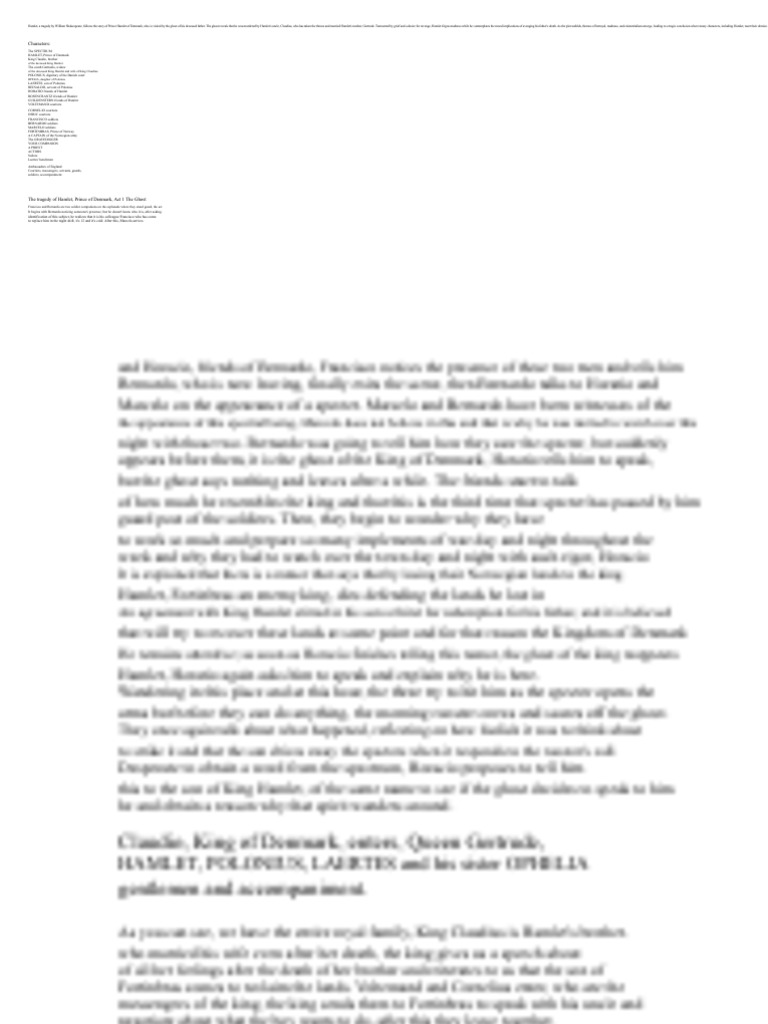 Summary of Hamlet by William Shakespeare | PDF | Hamlet