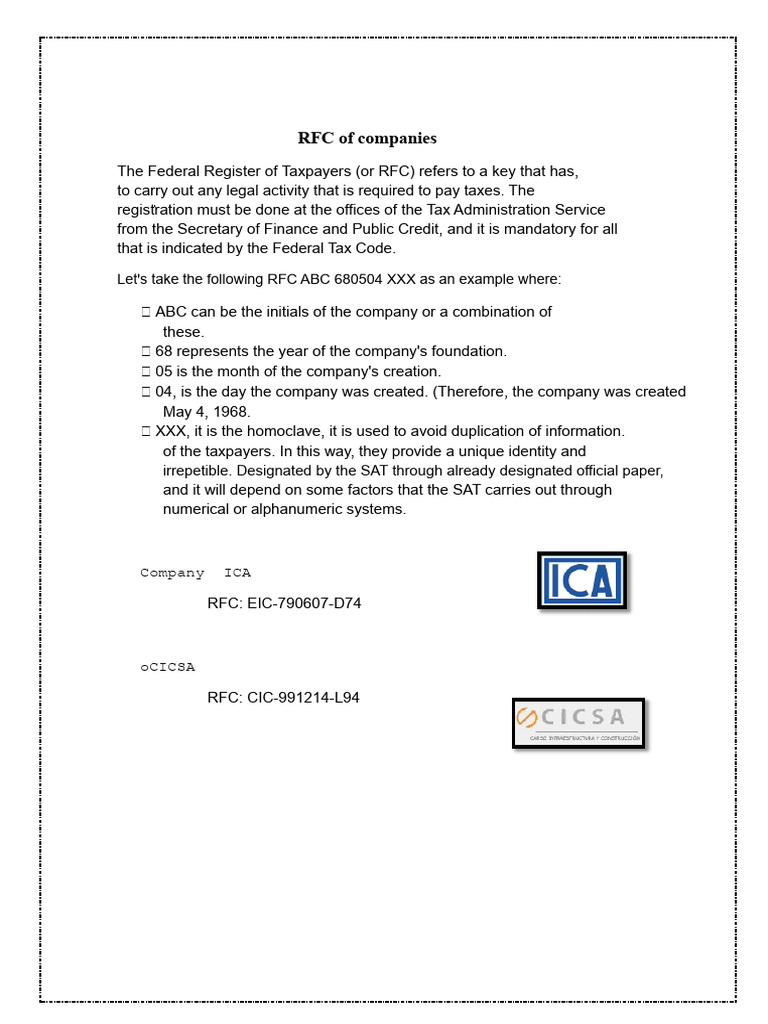 RFC of Companies | PDF | Taxes | Subscription Business Model