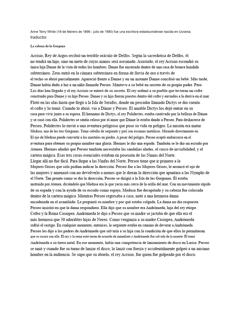 Anne Terry White | PDF | Medusa