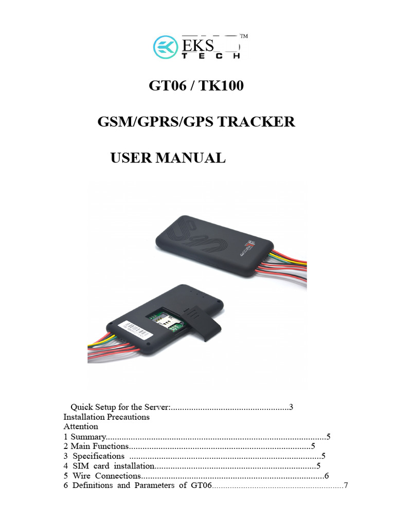 GT06 GPS Tracker User Manual | PDF | Computing | Telecommunications