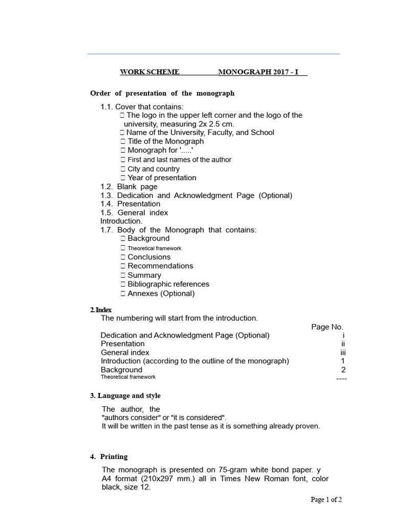 Monograph Presentation Guidelines 2017 | PDF | Citation | Apa Style