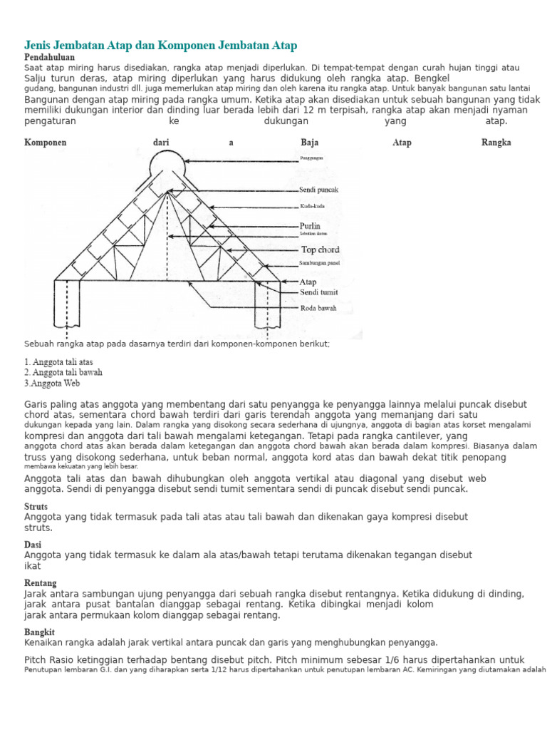Detail Kuda-Kuda Atap Miring | PDF