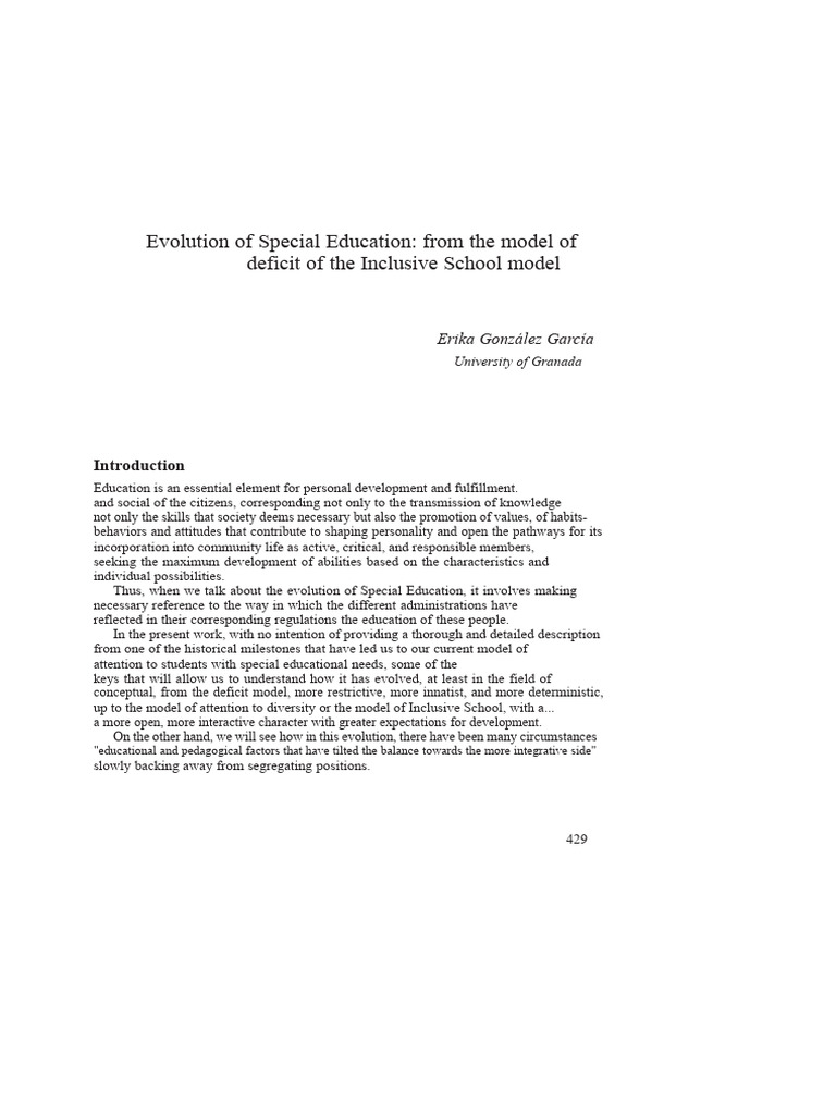 From The Deficit Model | PDF | Special Education | Inclusion (Education)