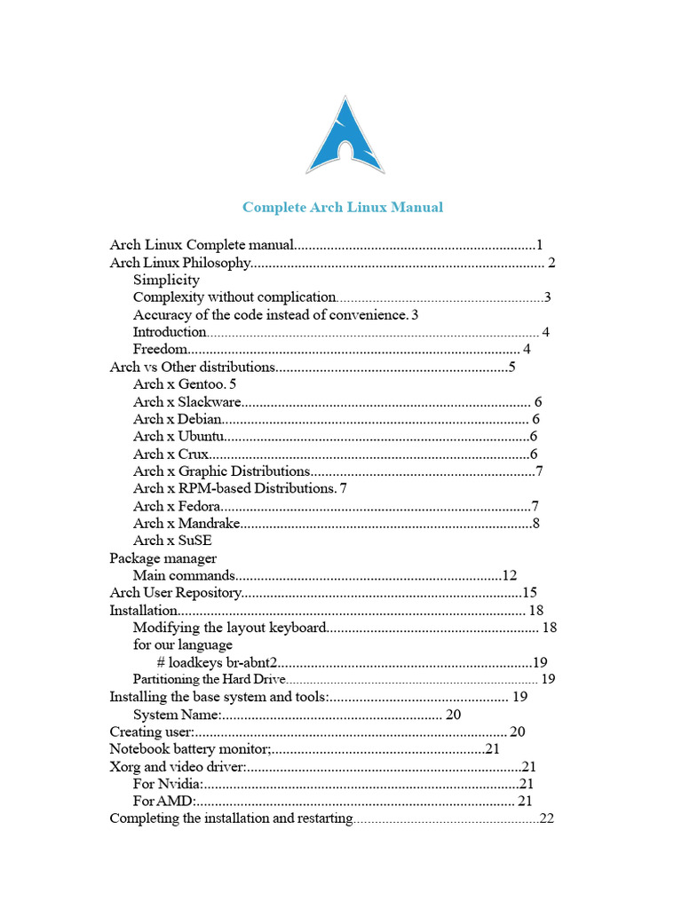 Comprehensive Arch Linux Guide | PDF | Linux Distribution | Software ...