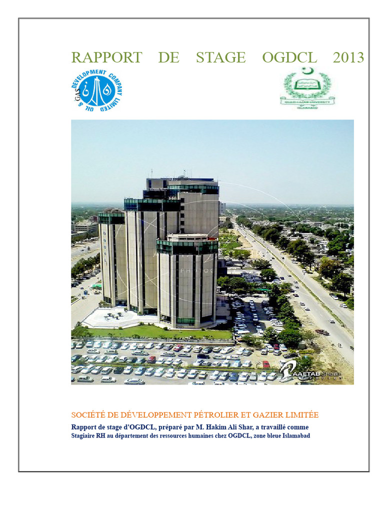 Rapport de Stage d'OGDCL Par Hakim Ali Shar PDF | PDF | Gestion des ...