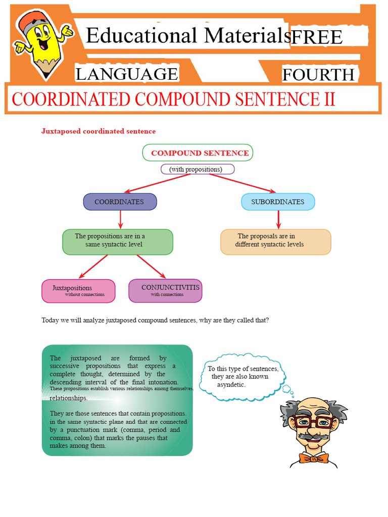 Coordinated Juxtaposed Compound Sentence For Fourth Grade of Secondary ...