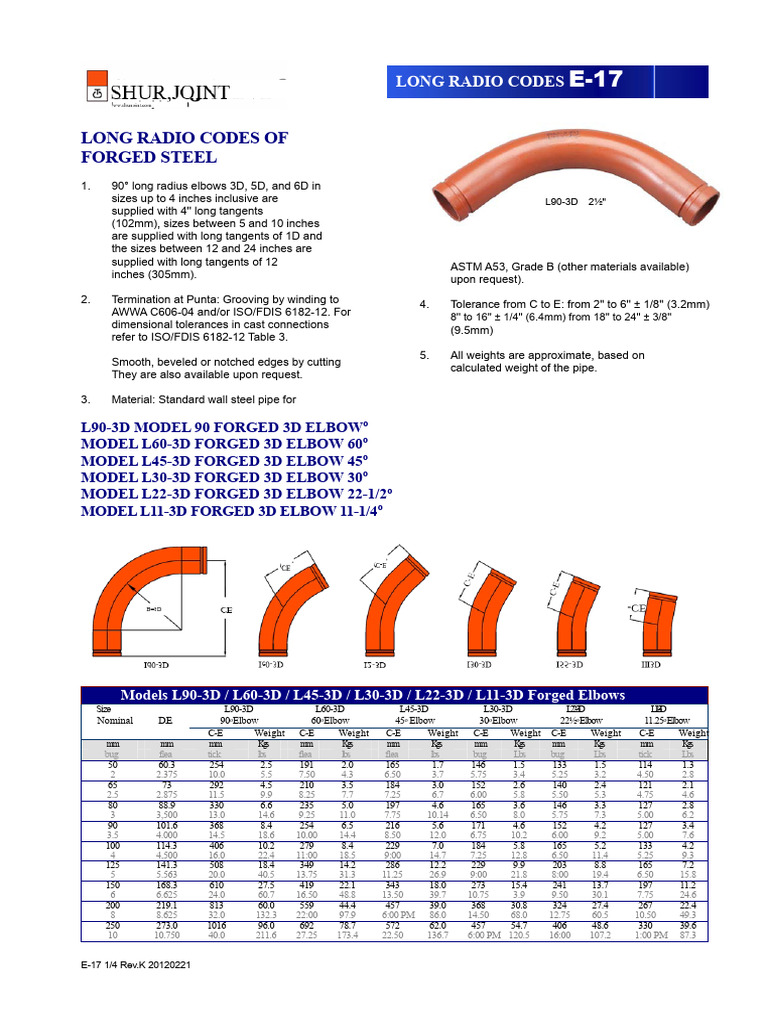 Long Radius Swept Elbows | PDF | Pipe (Fluid Conveyance) | Mechanical ...