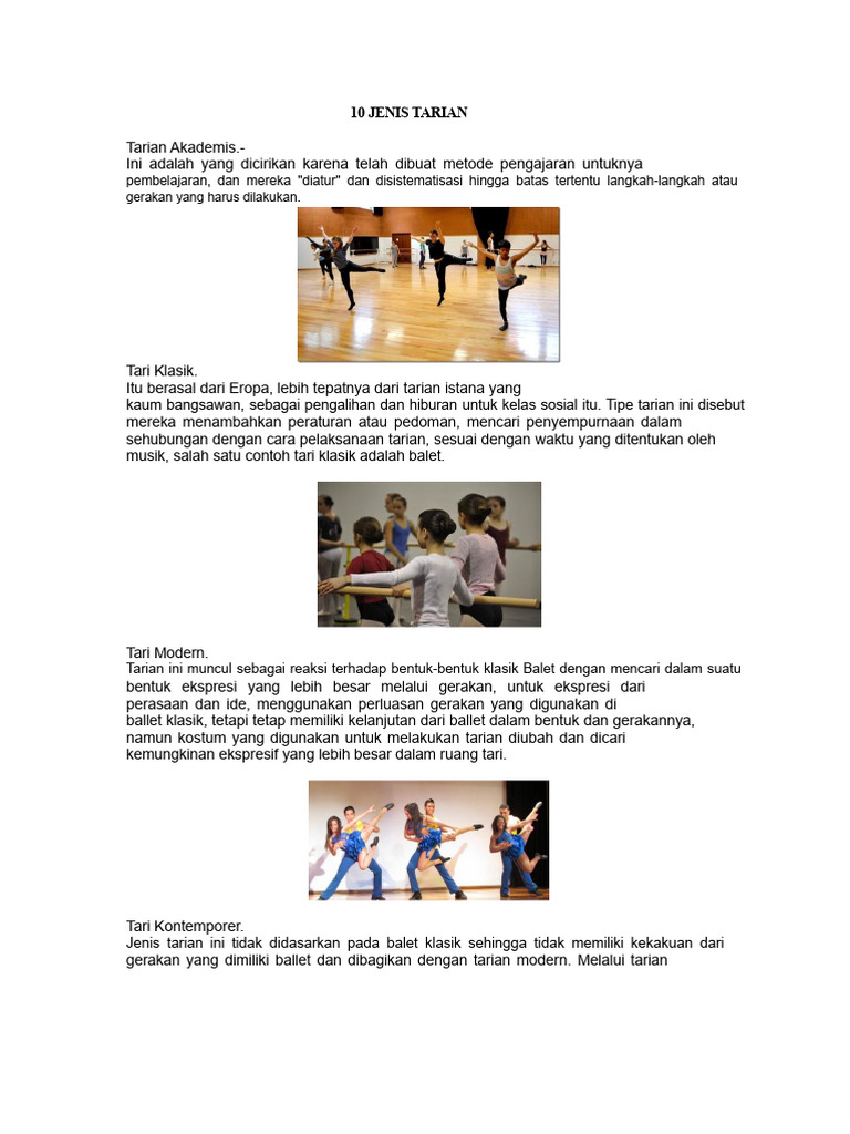 10 JENIS TARIAN Baru | PDF