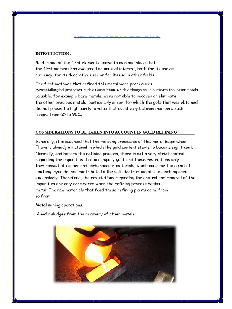 Gold Refining | PDF | Gold | Silver