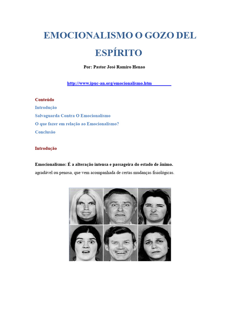 Emocionalismo e Gozo Espiritual | PDF | Pecado | Emoções
