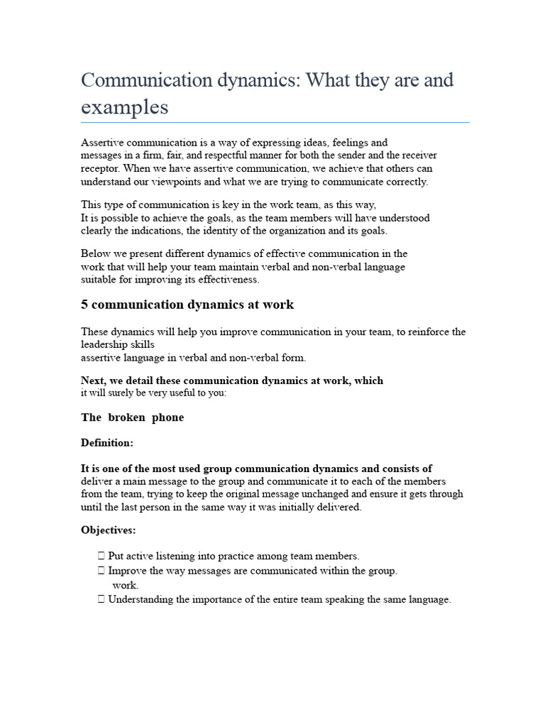 Communication Dynamics | PDF | Communication | Nonverbal Communication
