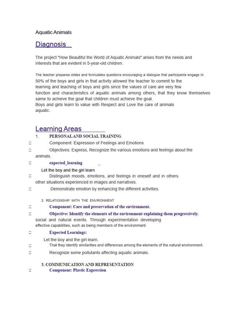 Aquatic Animals | PDF | Emotions | Feeling