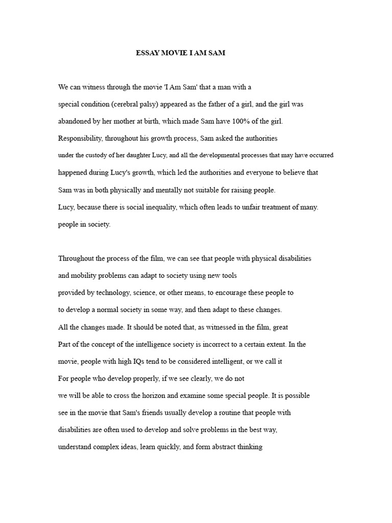 Essay Movie I Am Sam | PDF | Thought | Disability