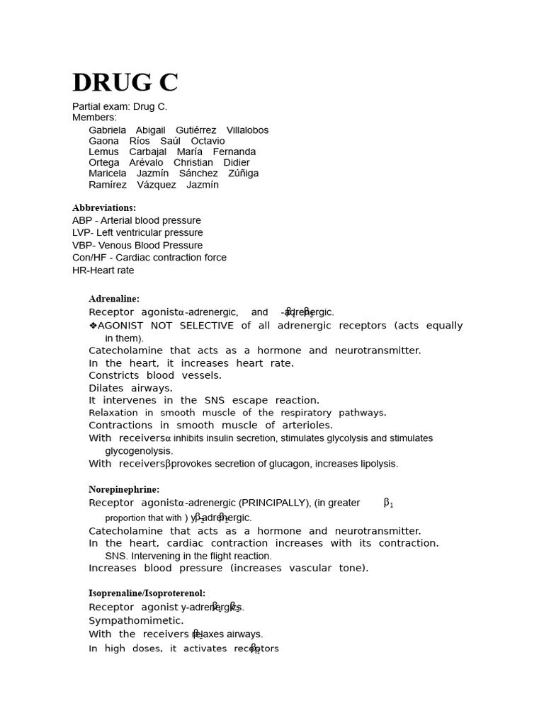 Drug C | PDF | Acetylcholine | Vasodilation
