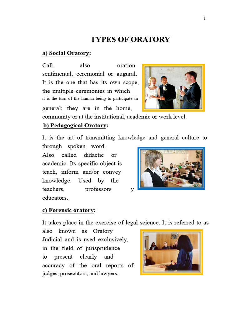 Types of Oratory Explained | PDF | Public Speaking | Rhetoric