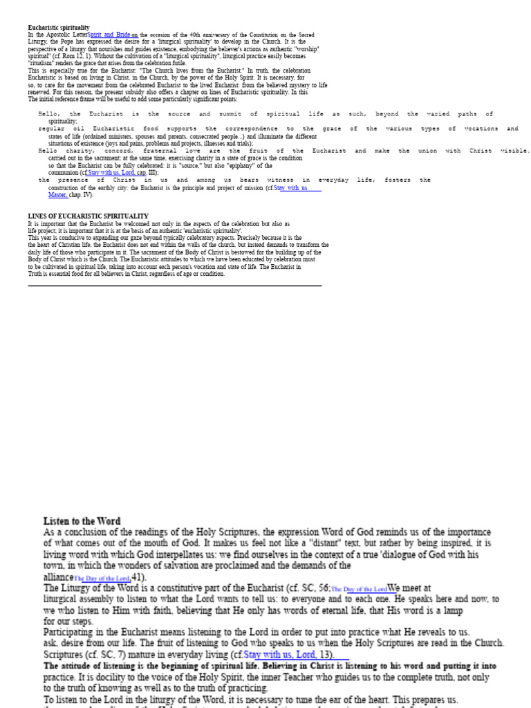 Eucharistic Spirituality | PDF | Eucharist | Sacrifice