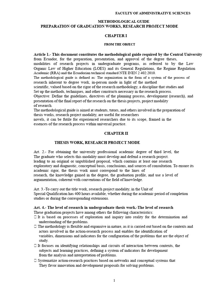 1 Methodological Guide Thesis FCA UCE 05-04-2017 | PDF | Methodology ...