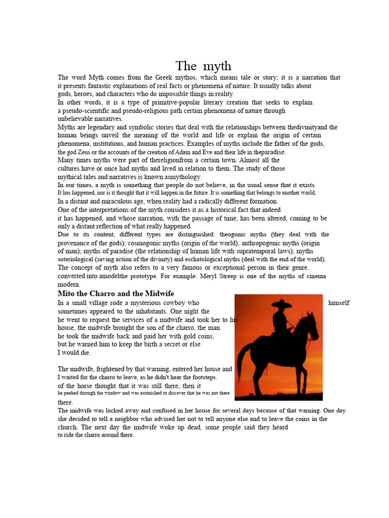 Mito: The Charro and the Midwife Legend | PDF | Creation Myths | Narrative