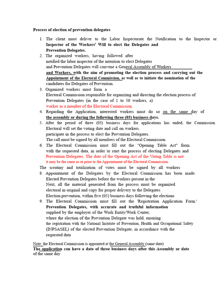 Delegate Election Process For Prevention | PDF | Elections | Accountability