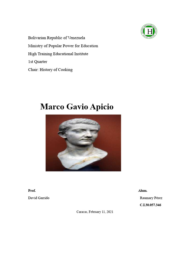 Marco Gavio Apicio | PDF | Recipe | Ancient Rome