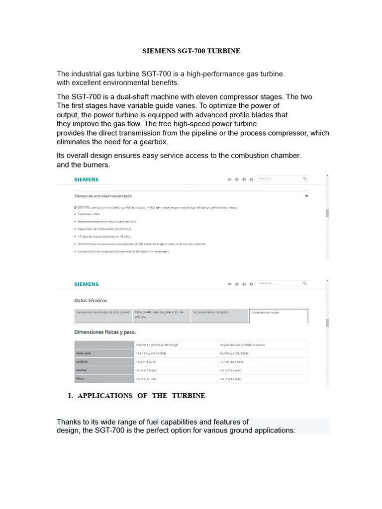Siemens SGT 700 Turbine | PDF | Thermocouple | Turbine
