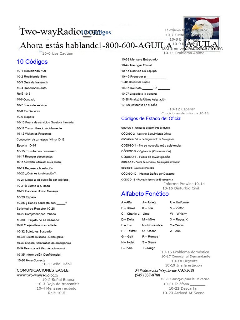 Códigos de Comunicación para Oficiales | PDF