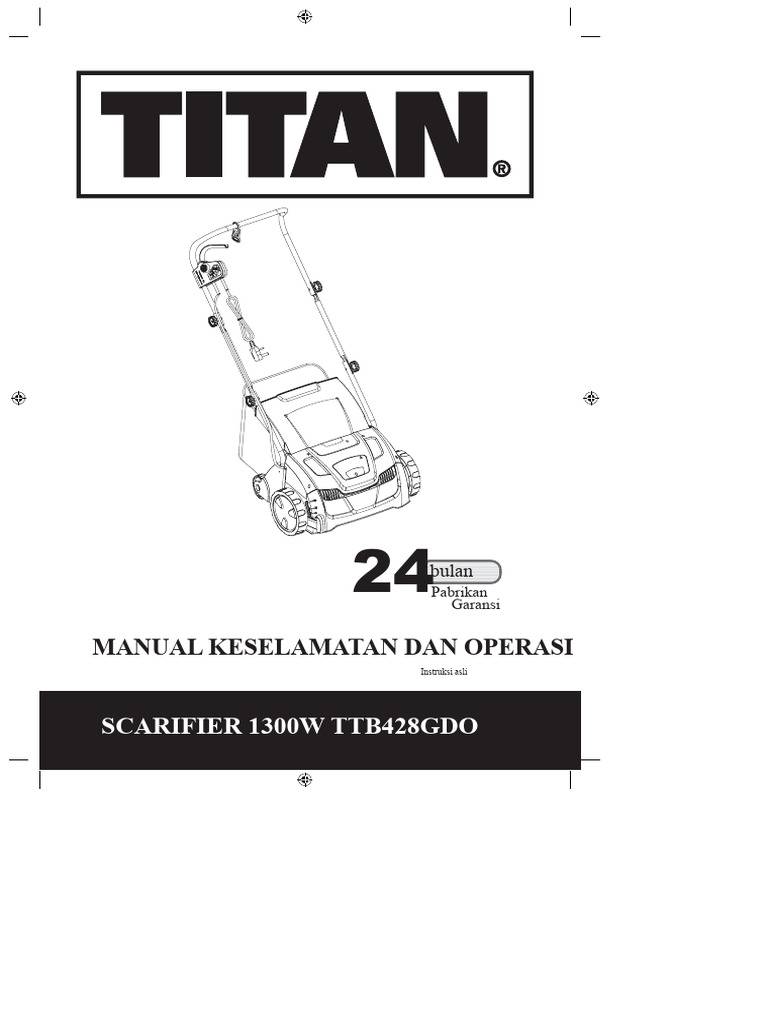 Manual Penggunaan Titan Scarifier TTB428GDO | PDF