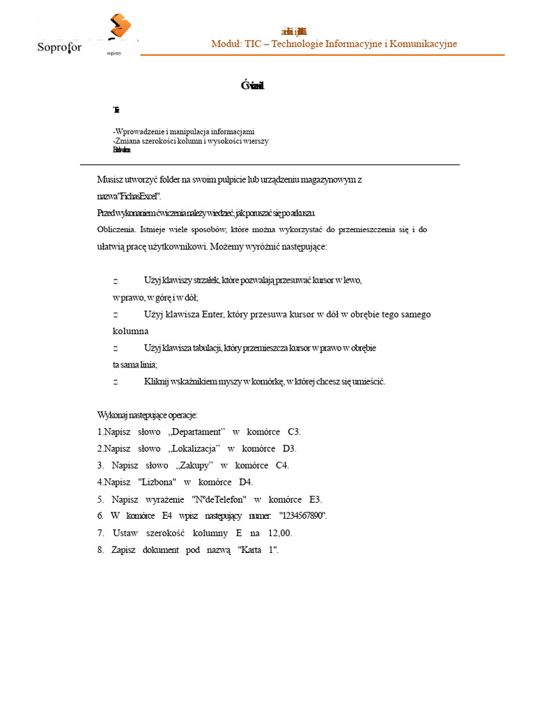 Karty Pracy Excel 1 7 | PDF
