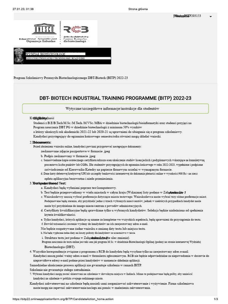 Syllabus DBT Bitp | PDF