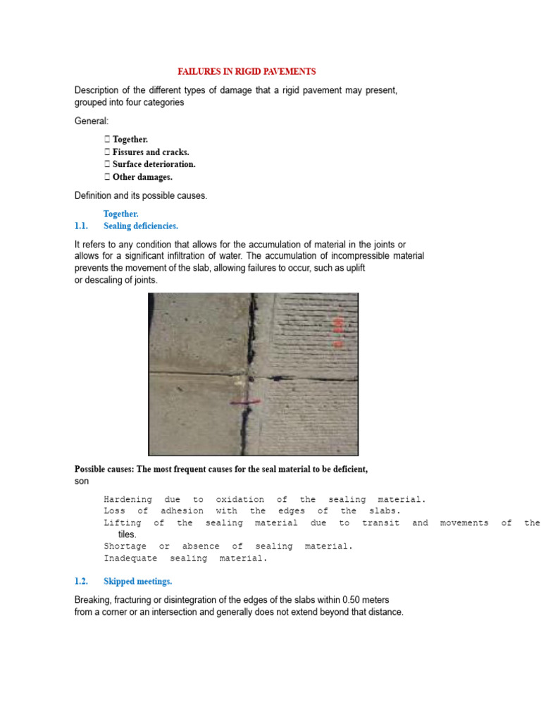 Failures in Rigid Pavements | PDF | Concrete | Fracture