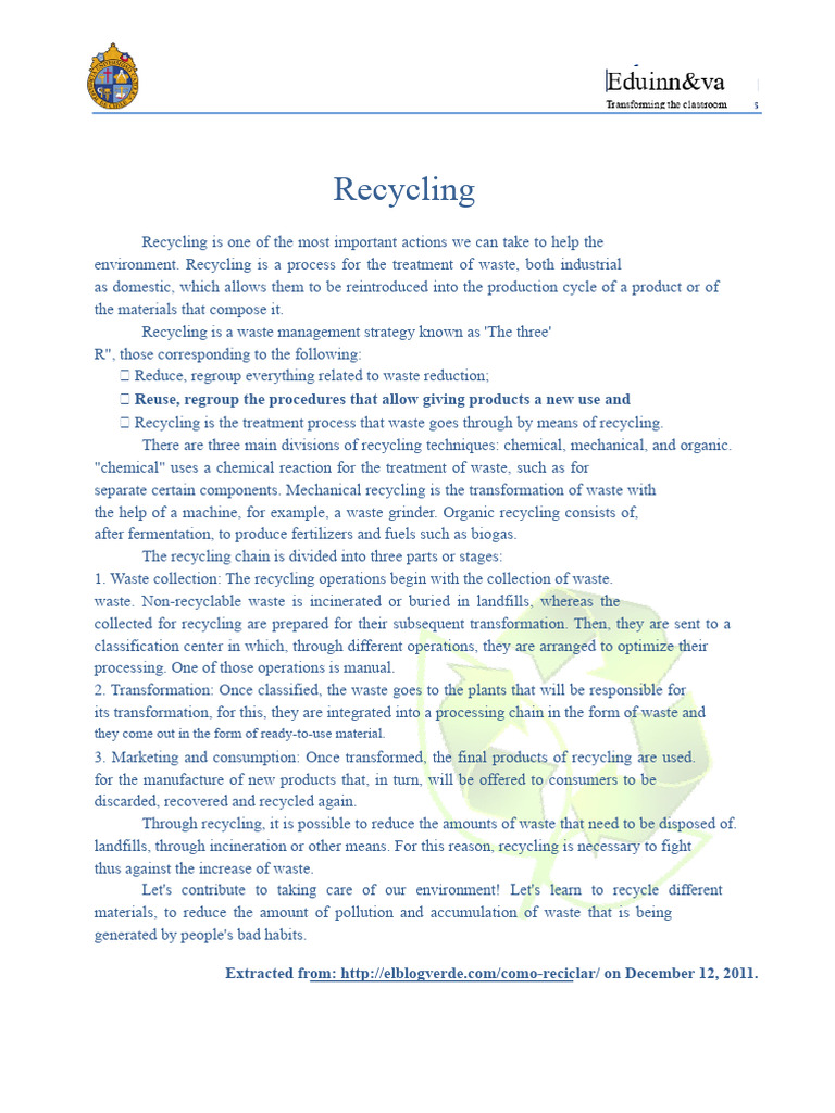 Essential Guide to Recycling Techniques | PDF | Waste | Recycling