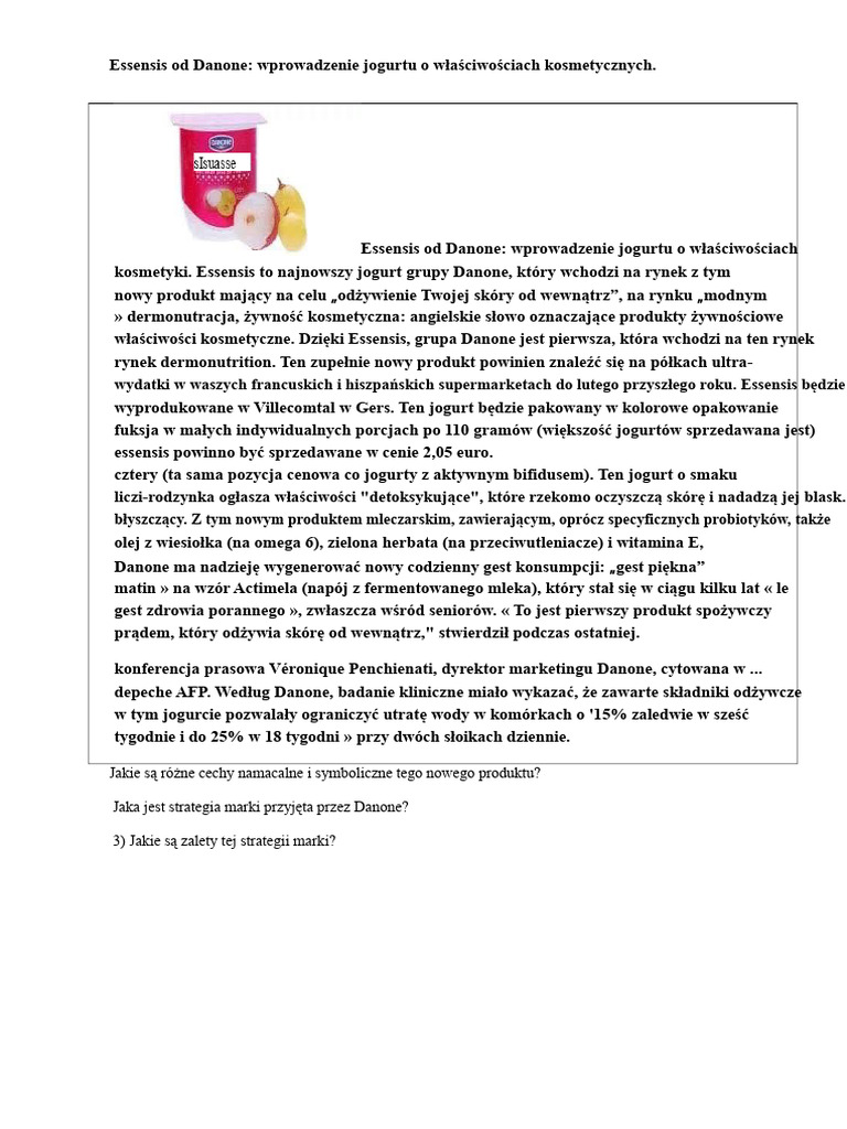 Essensis Z Danone | PDF