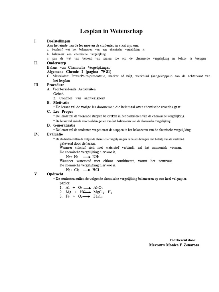 Semi Gedetailleerd Lesplan | PDF