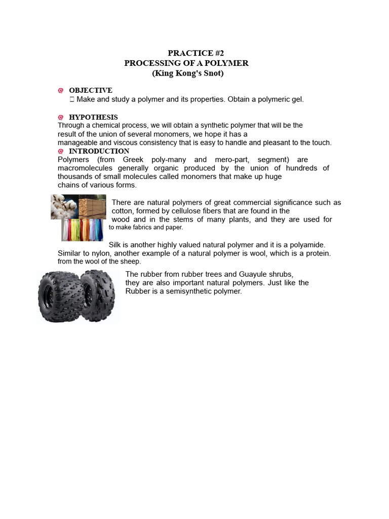 Practice 2. Preparation of A Synthetic Polymer | PDF | Polymers ...