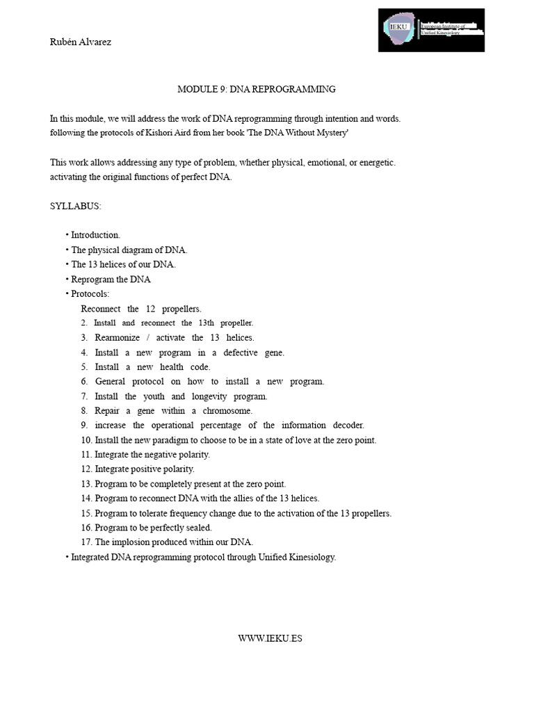 Program M9 K DNA Reprogramming | PDF