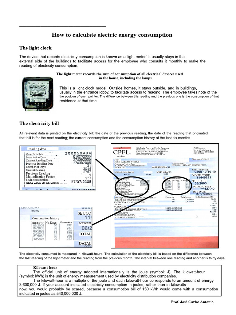 How To Calculate Electricity Consumption PDF | PDF | Watt | Physical ...