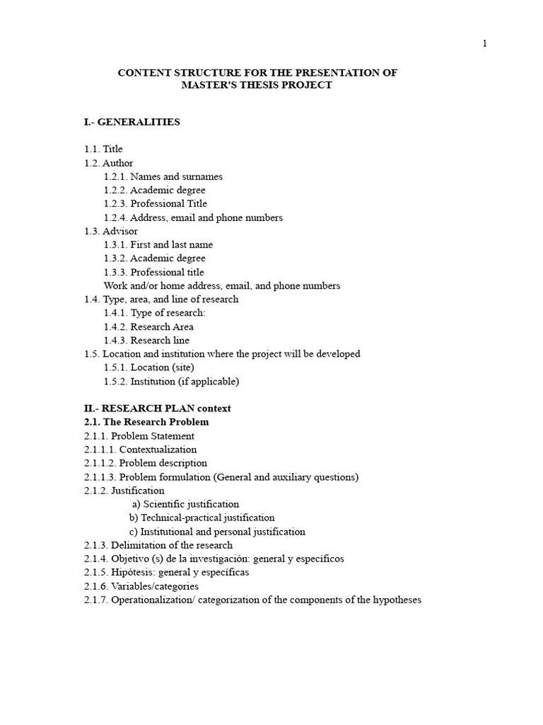 Master's Thesis Project Structure Guide | PDF | Methodology | Theory